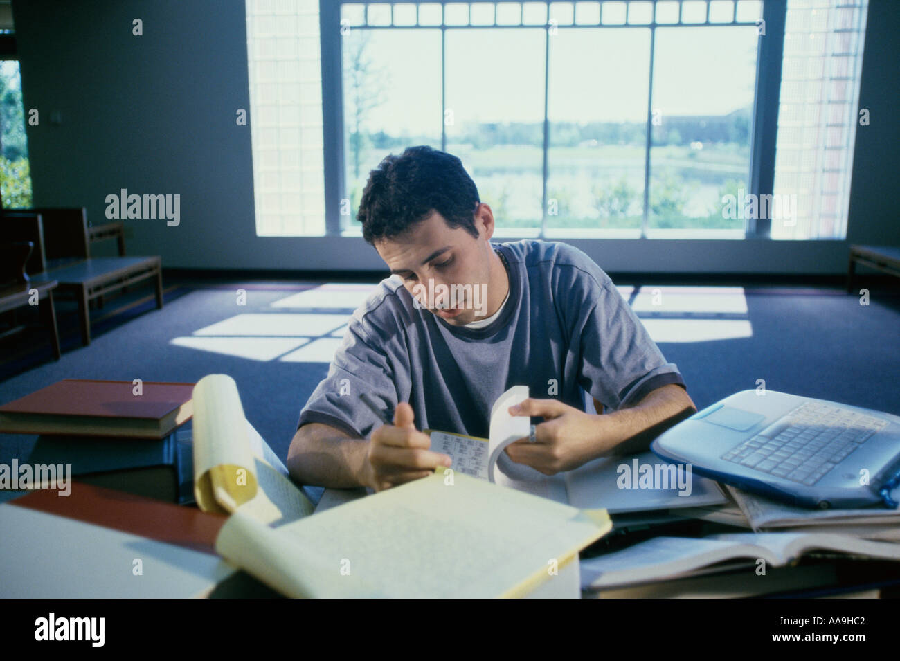 Teenage boy reading a book Stock Photo - Alamy