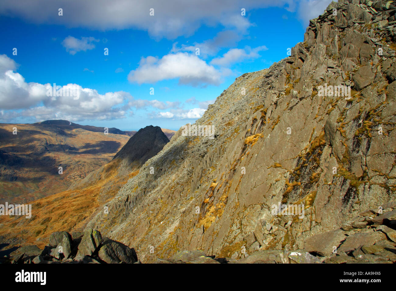 Wales Caernarfonshire Snowdonia National Park The dramatic landscape ...