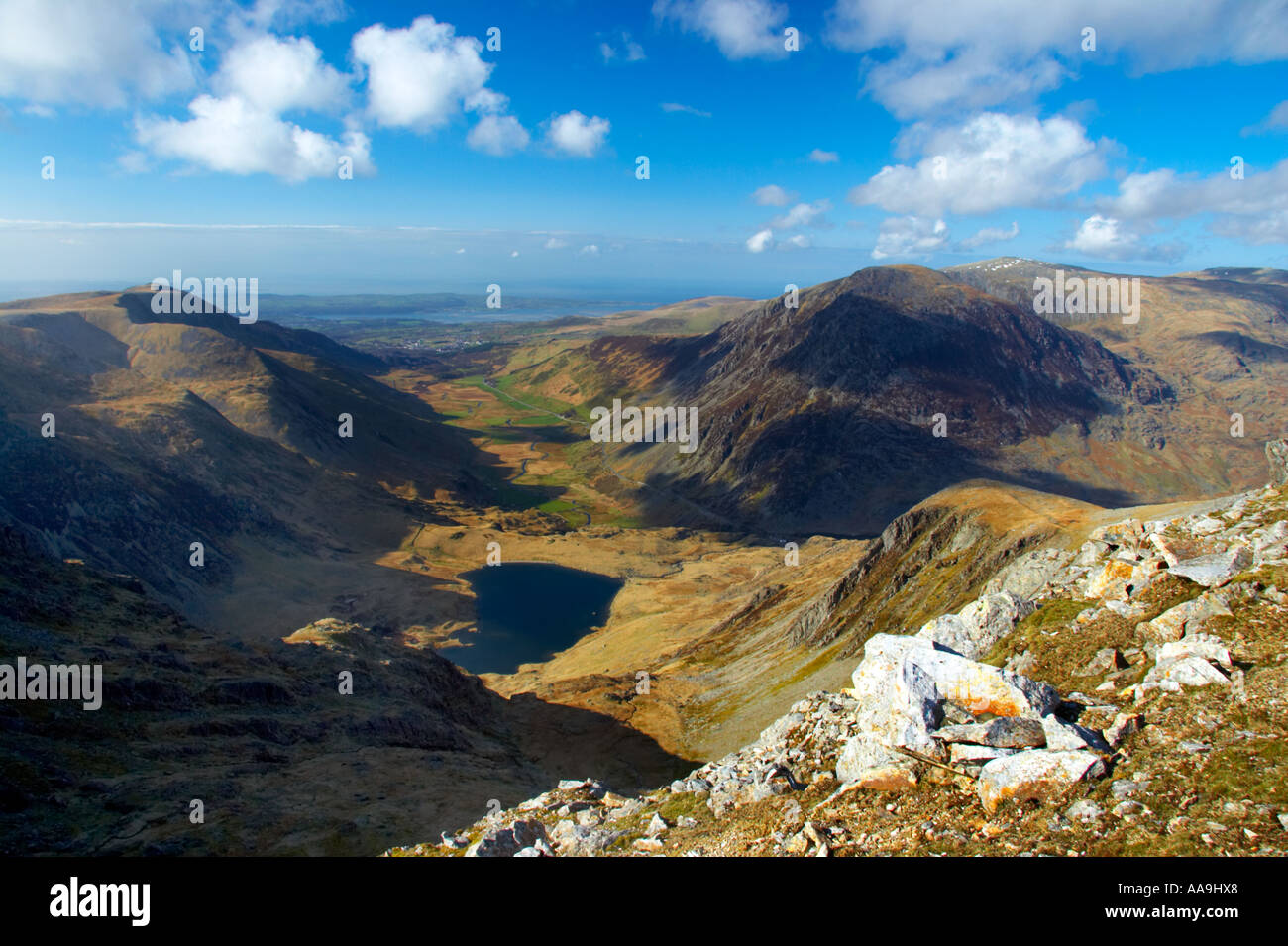 Wales Caernarfonshire Snowdonia National Park The dramatic landscape of ...