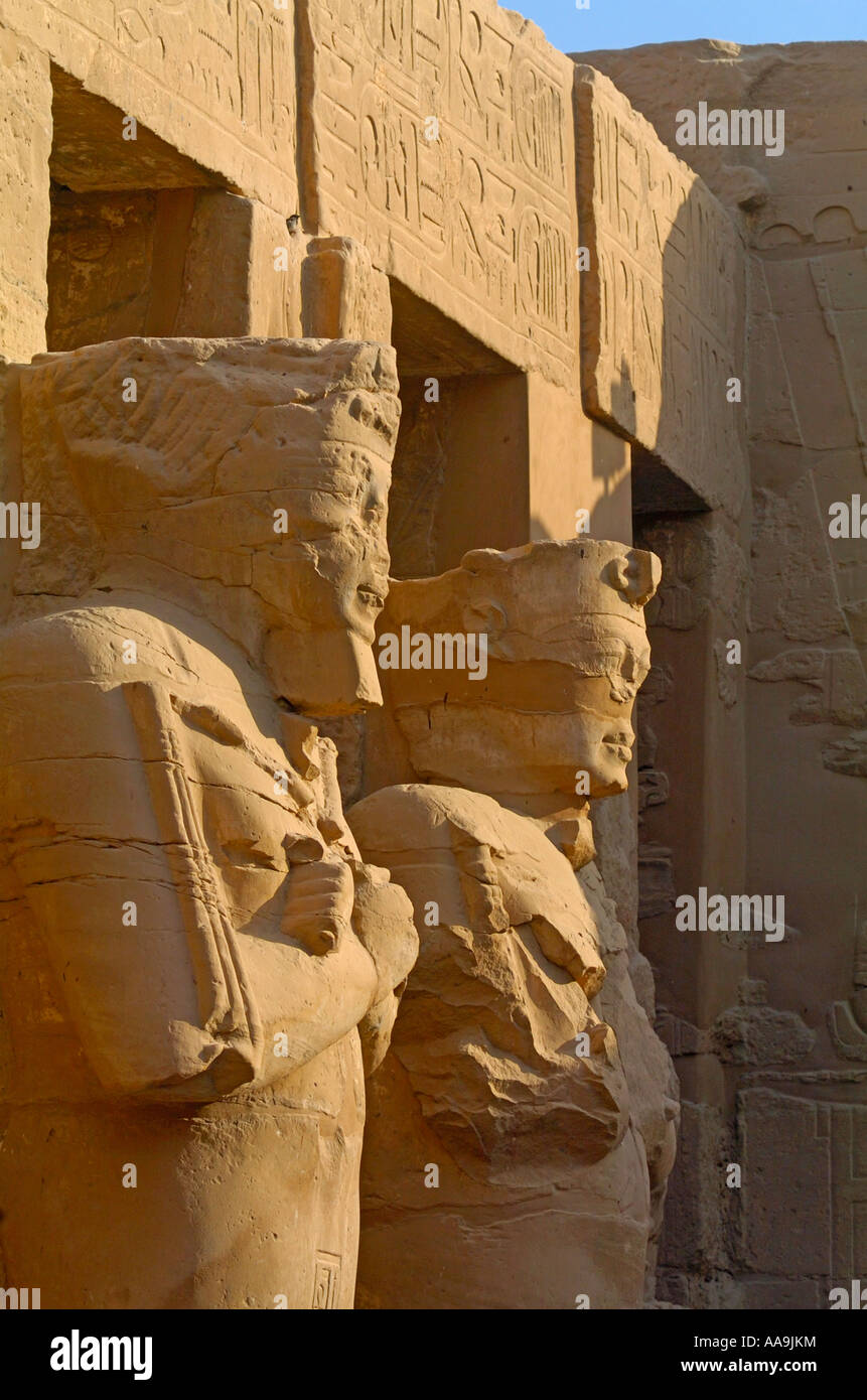 The Osiris pillars supporting the portico in the courtyard of the ...