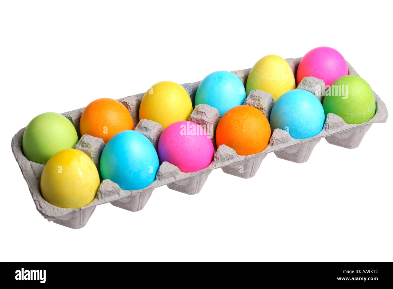 Colorful easter eggs in egg carton Stock Photo - Alamy