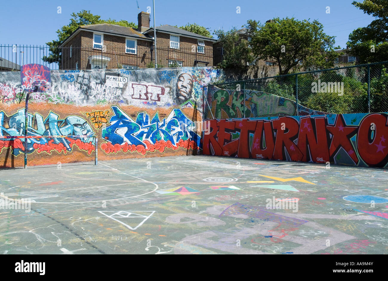 Tarner Park in Brighton where graffiti is allowed in certain areas ...