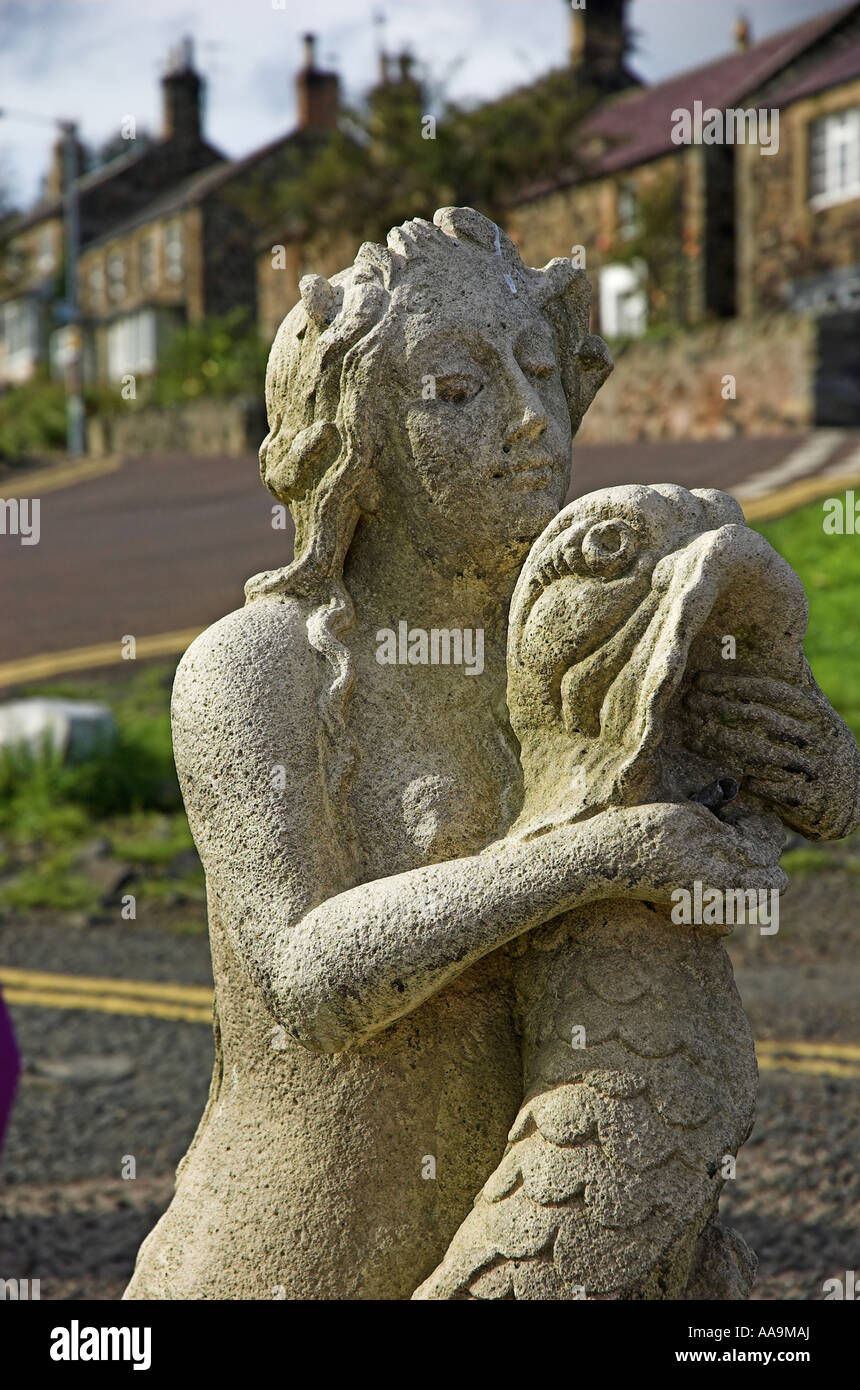 Statue of Mermaid, Craster, Northumberland, England Stock Photo - Alamy