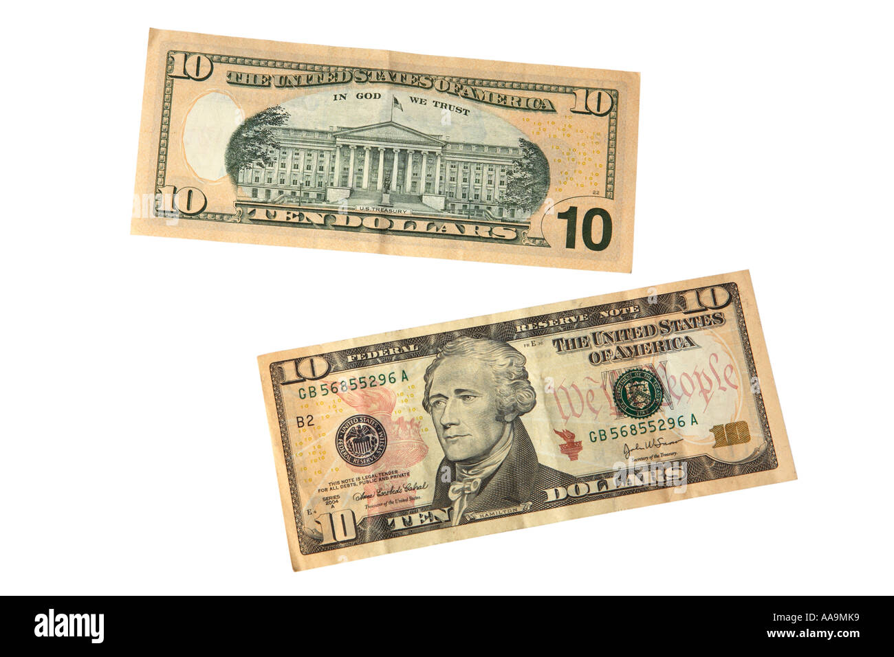 Ten dollar bill Cut Out Stock Images & Pictures - Alamy