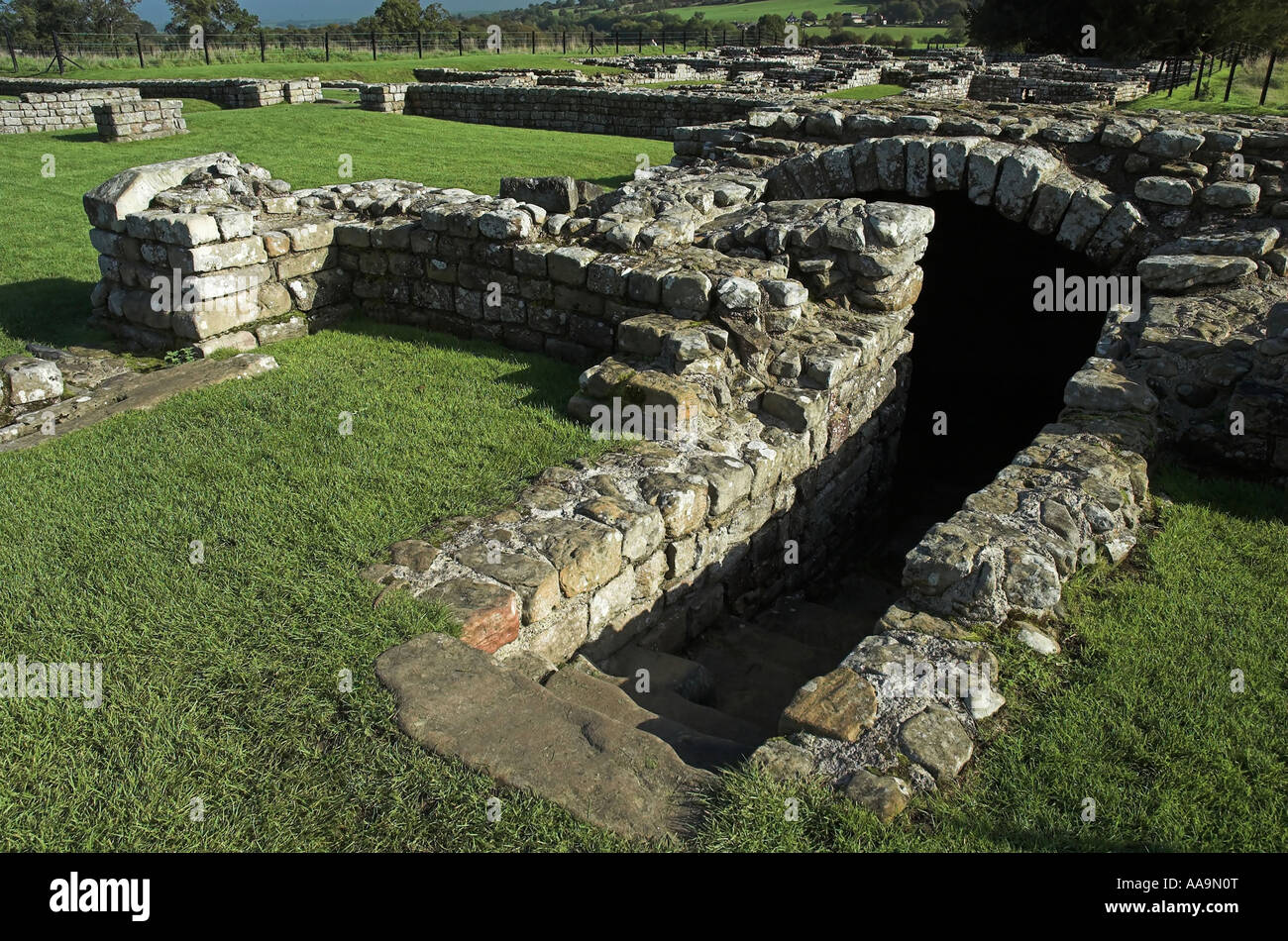 Detail of Roman Ruins at Chesters Fort (Part of Hadrians Wall ...