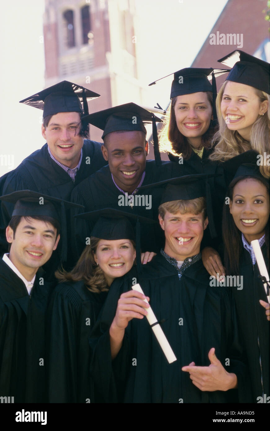 Portrait group students wearing graduation hi-res stock photography and ...