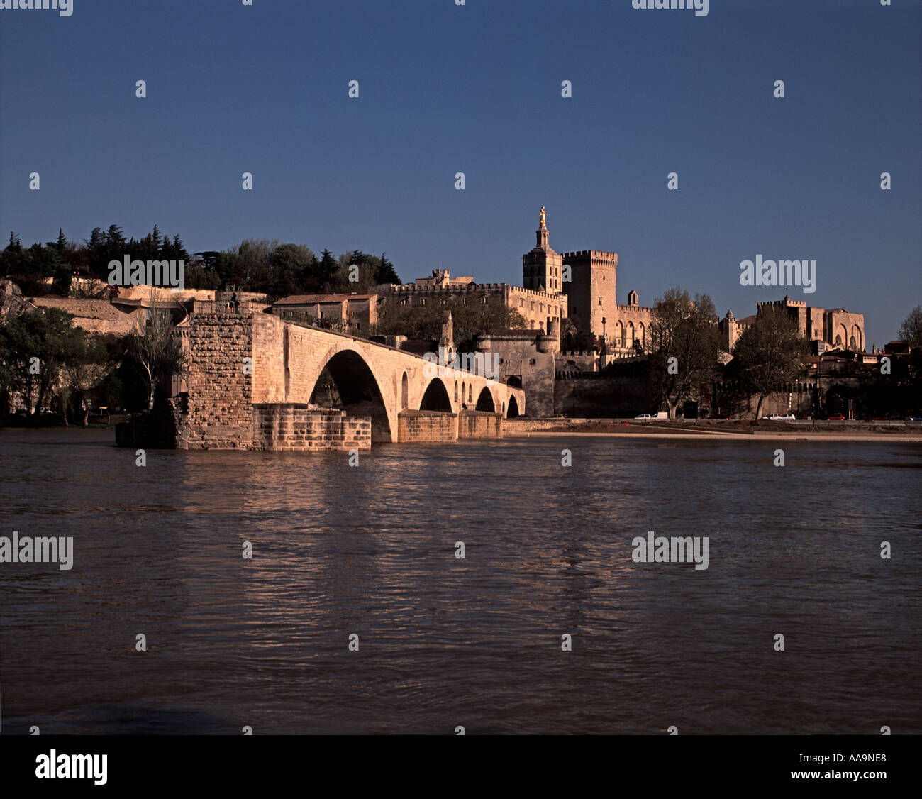 Pont St Bénezet and Papal Palace at Avignon Stock Photo - Alamy