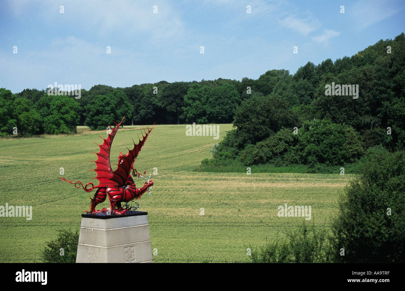 Memorial to the Welshmen of the 38th Division who fell at Mametz wood ...