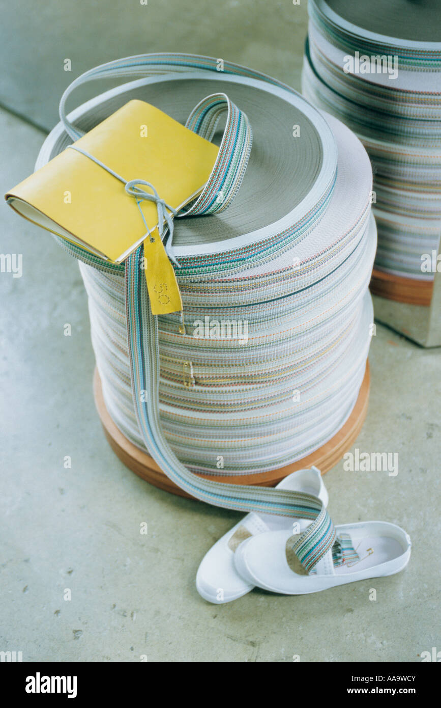 notebook and shoes on a rope Stock Photo - Alamy