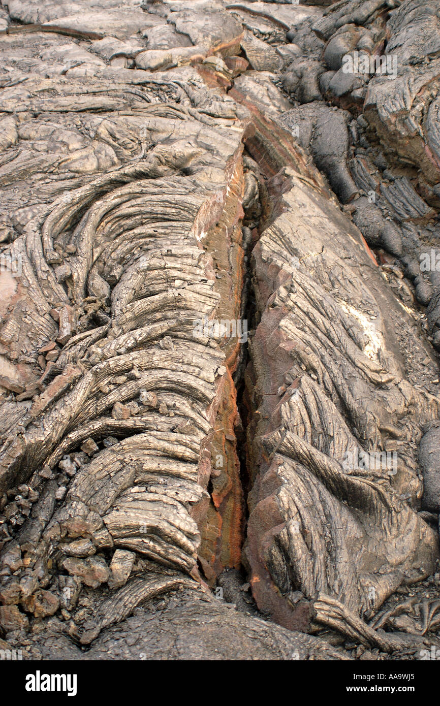 Dried lava crack Volcanoes National Park Big Island Hawaii Stock Photo ...