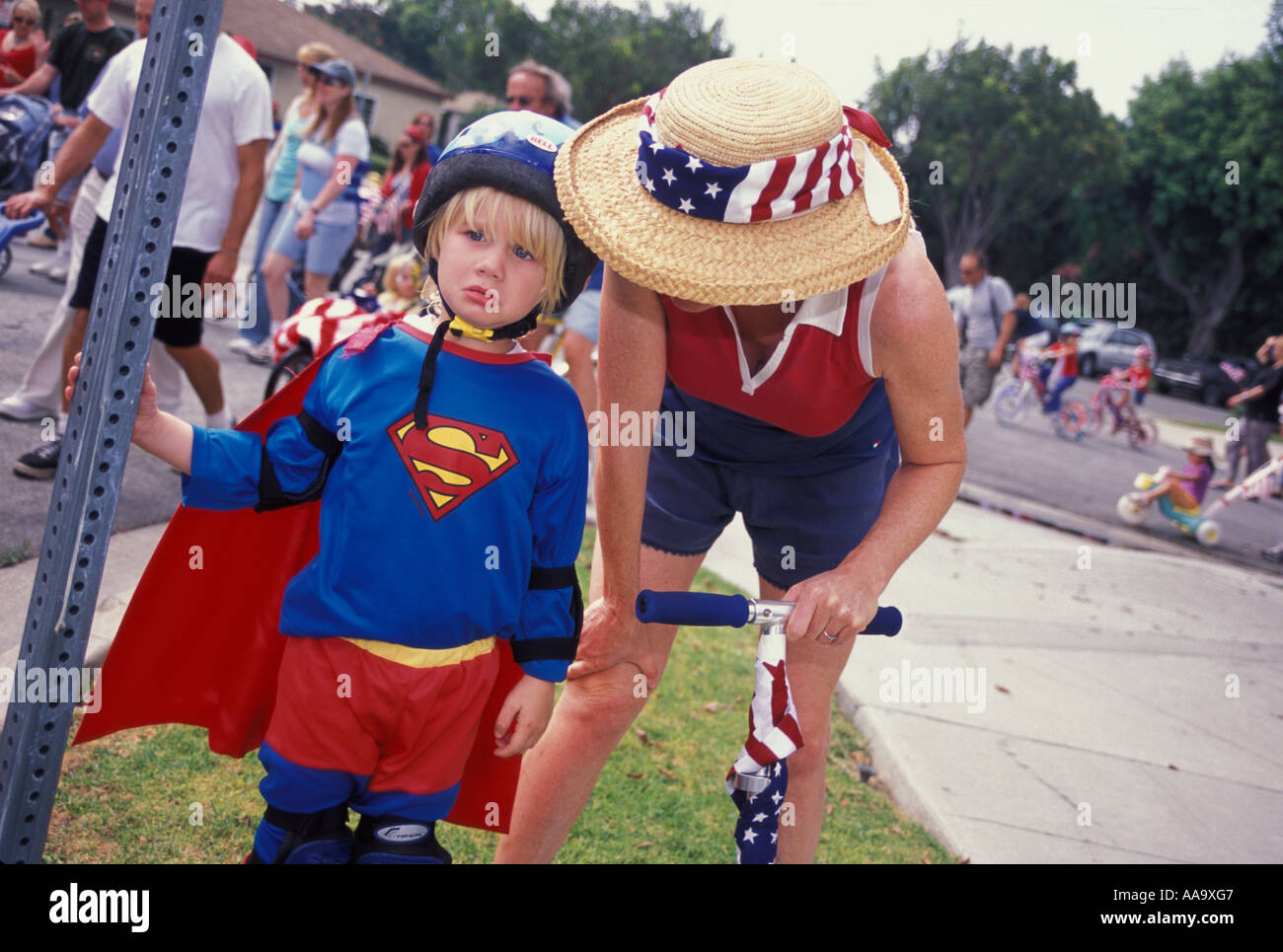 Superman at a July 4th parade California United States Stock Photo - Alamy