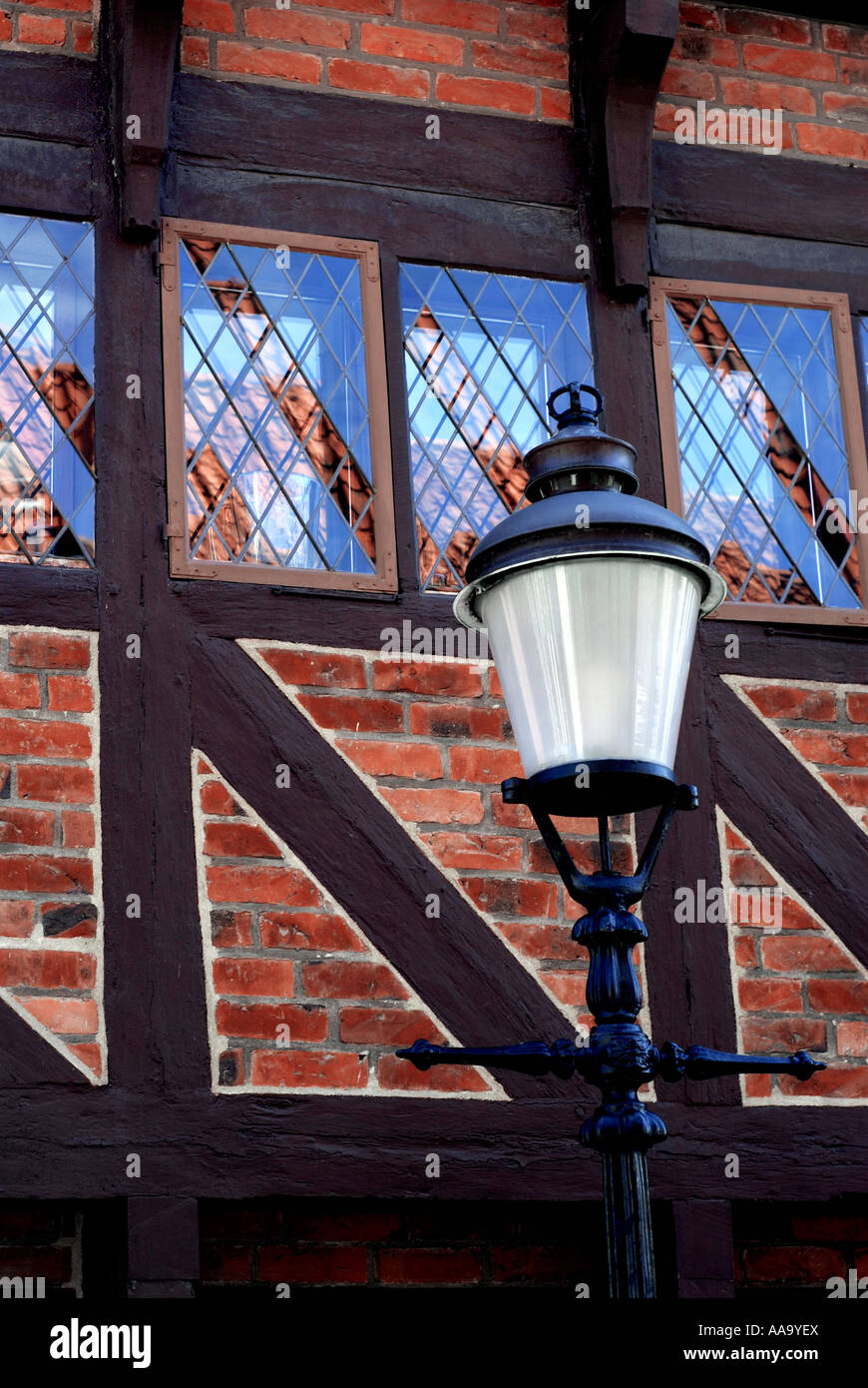 street lamp traditional scania house Stock Photo - Alamy