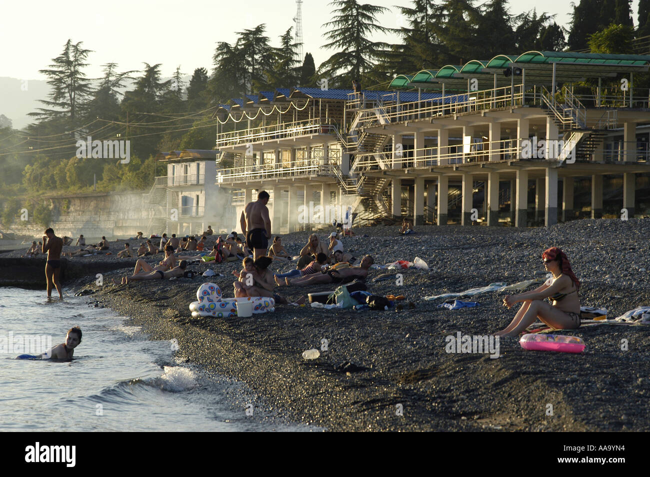 People on the beach of Sukhumi, capital of Abkhazia Stock Photo - Alamy