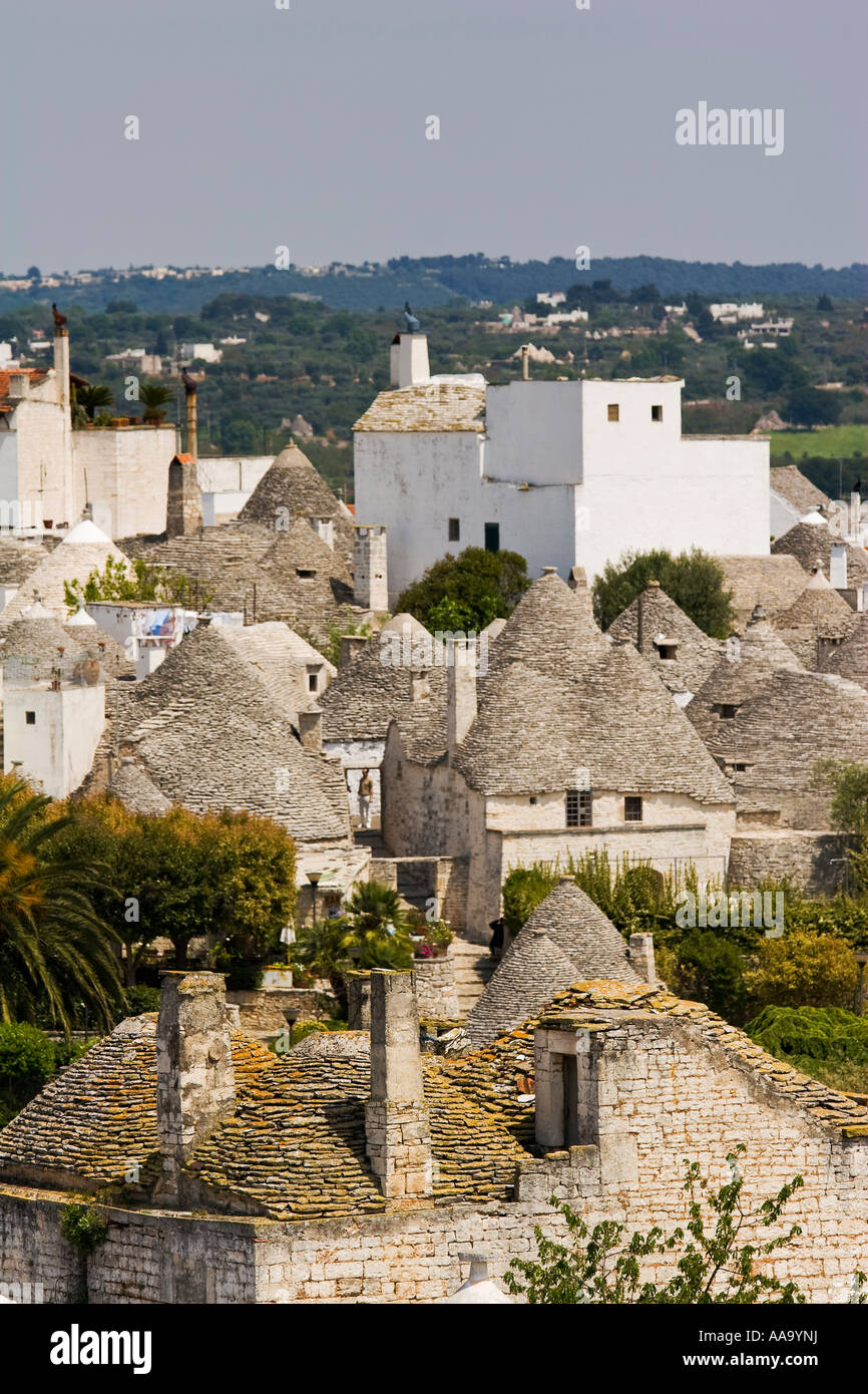 Conical stone roofs of Trulli houses Alberobello Apulia Italy Stock ...