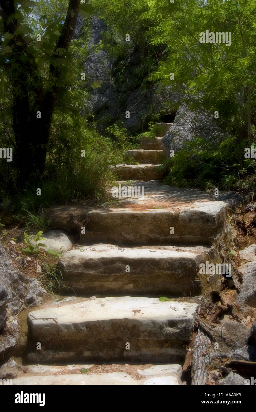 Rock stairway of mountainous hiking trail Stock Photo - Alamy