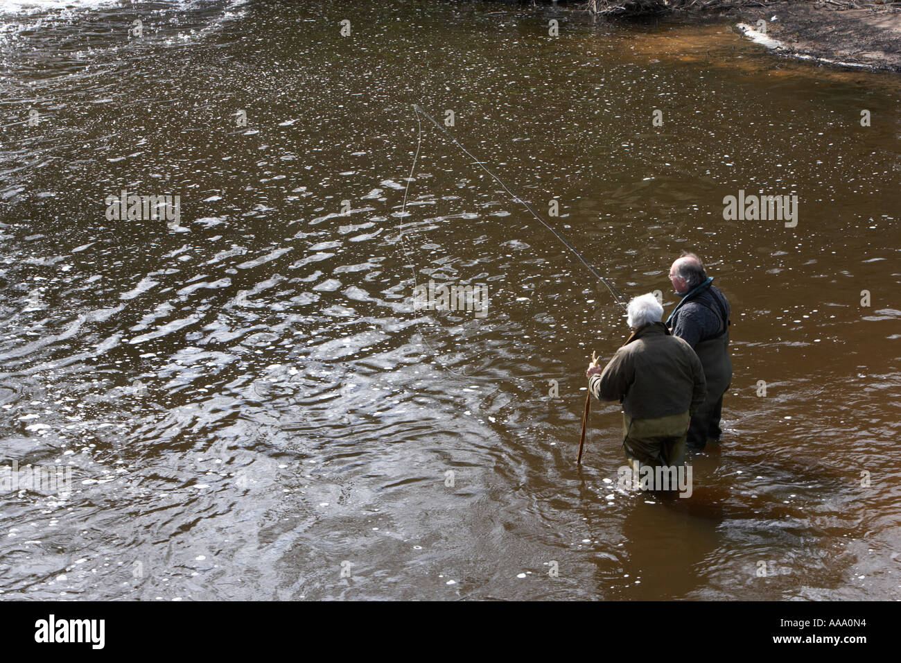 fly fishing on the River Yarrow in Lancashire Stock Photo - Alamy