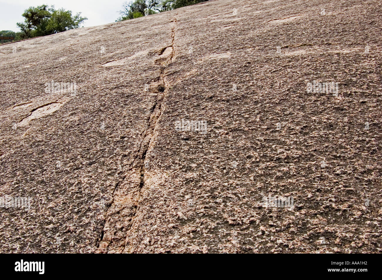 Fissure in granite mountain in rugged Texas hill country Stock Photo ...
