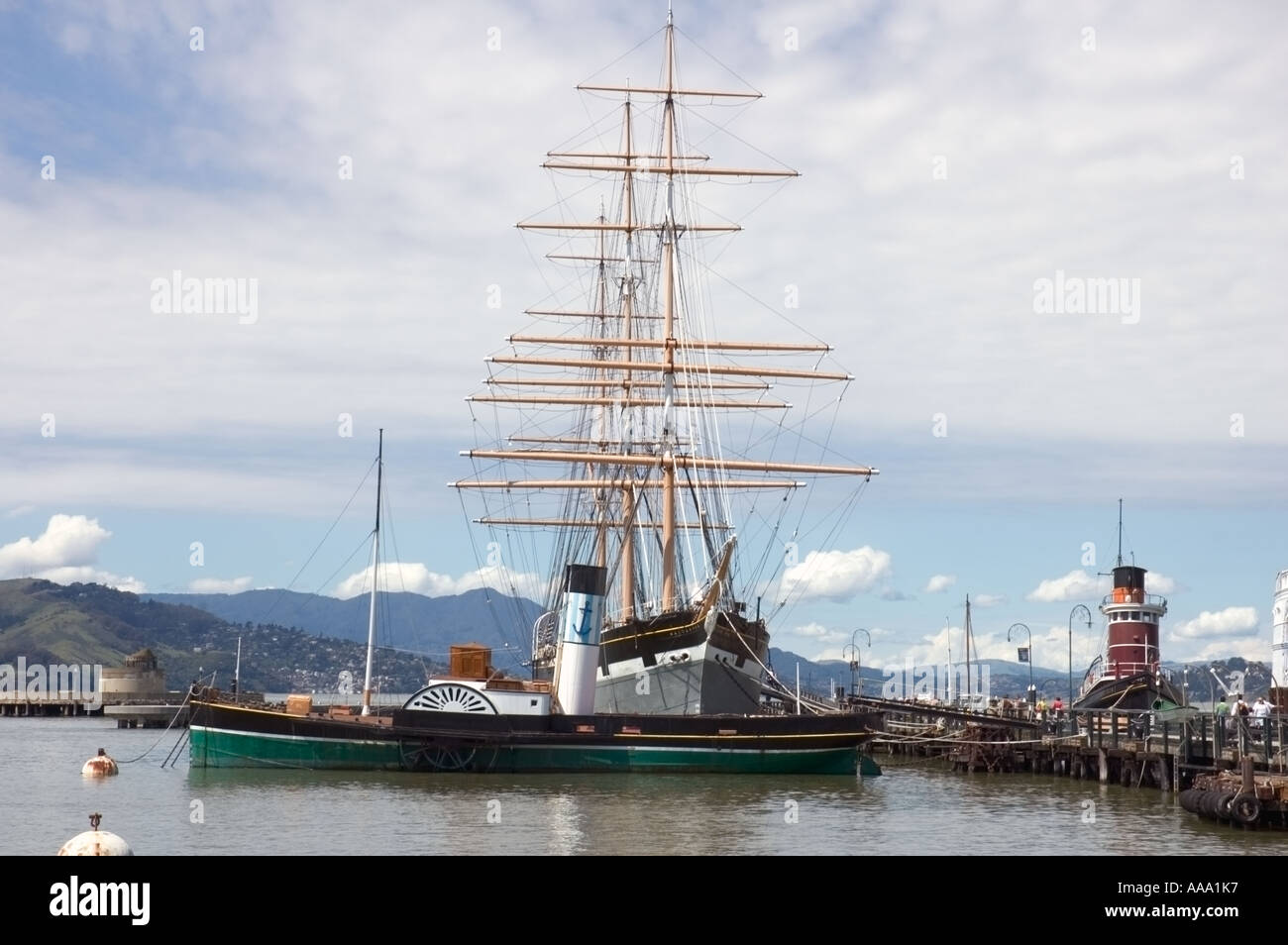 Sailing ship Balclutha docked at Fisherman's Wharf San Francisco ...