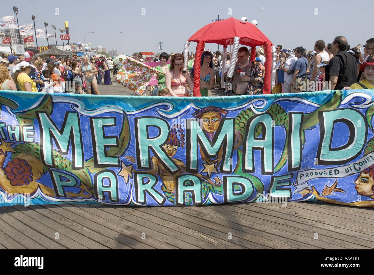Mermaid Parade on the boardwalk at Coney Island, Brooklyn, NY Stock ...