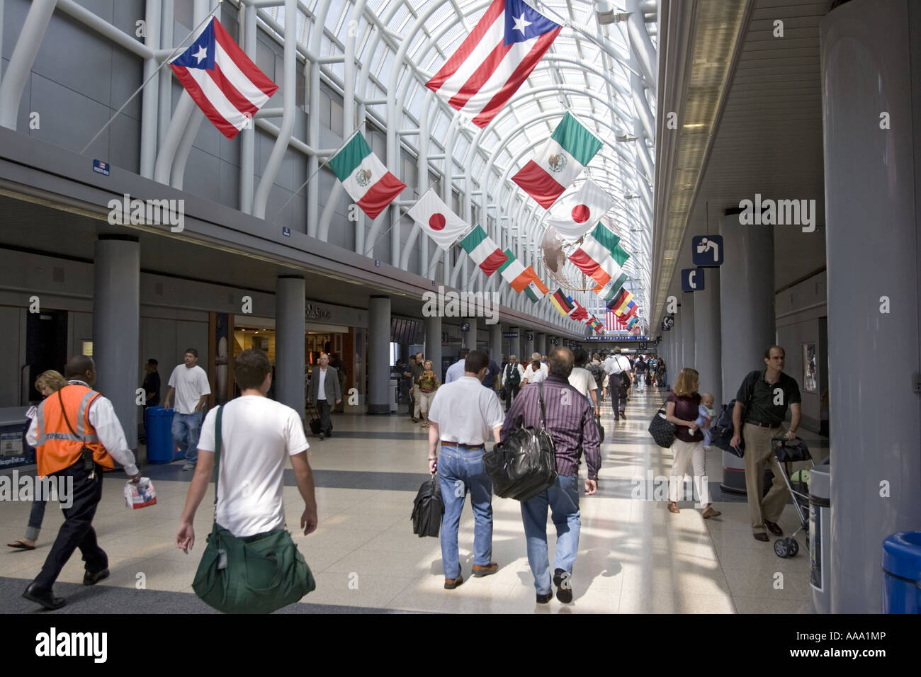 Inside the terminal at O Hare International Airport in Chicago Stock ...