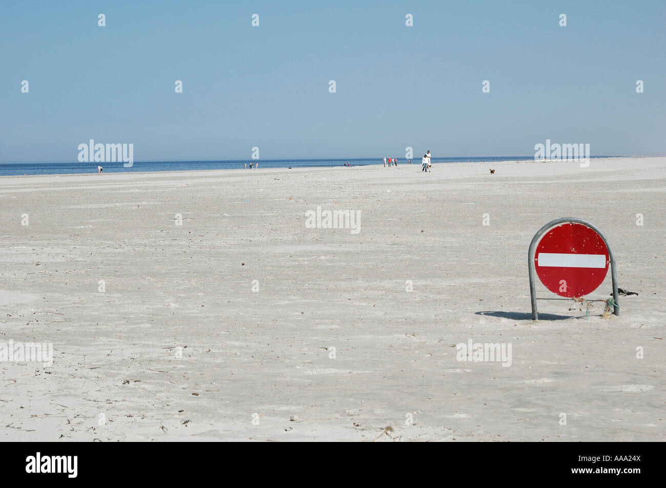 No entry sign on the beach Stock Photo - Alamy