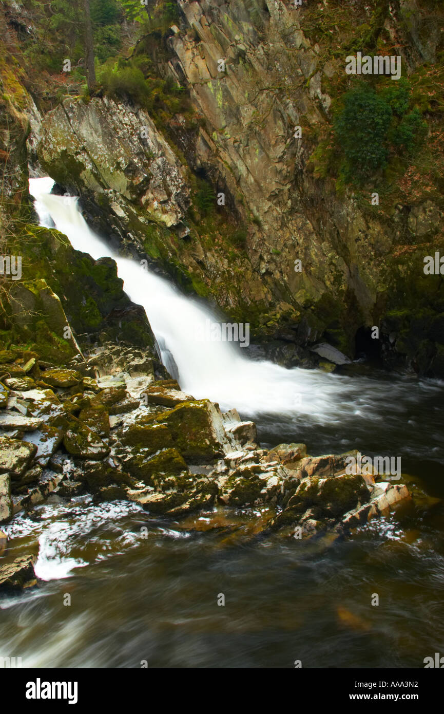 Wales Caernarfonshire Snowdonia National Park The fast flowing waters ...