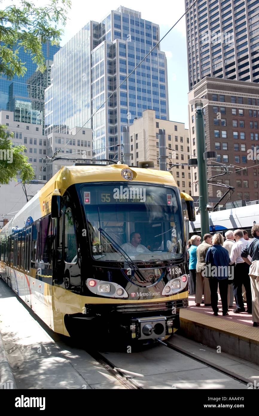 Light Rail Train at Hennepin Avenue Station for the Inaugural run on ...