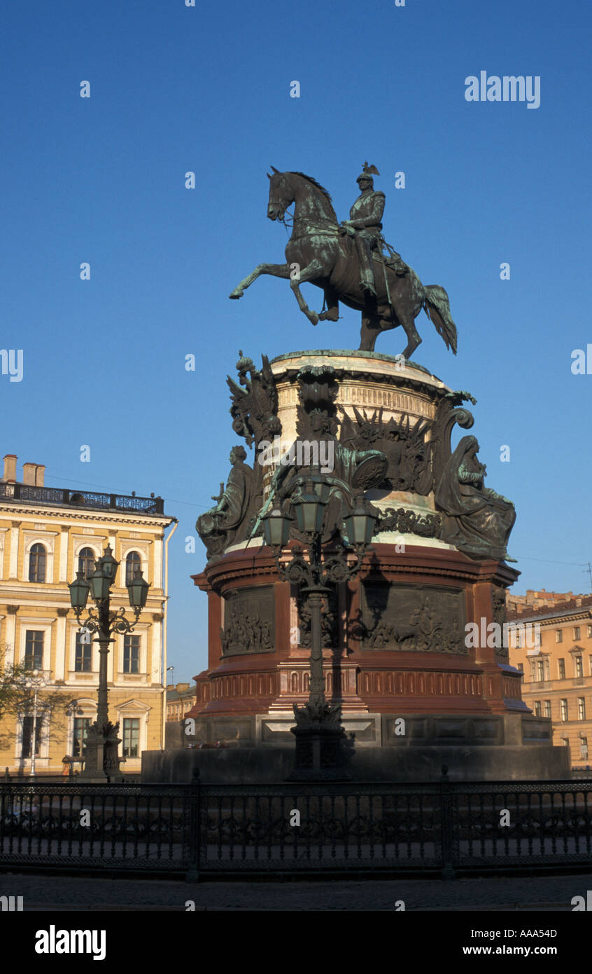 Russia St Petersburg equestrian statue of Tsar Nicholas I Stock Photo ...