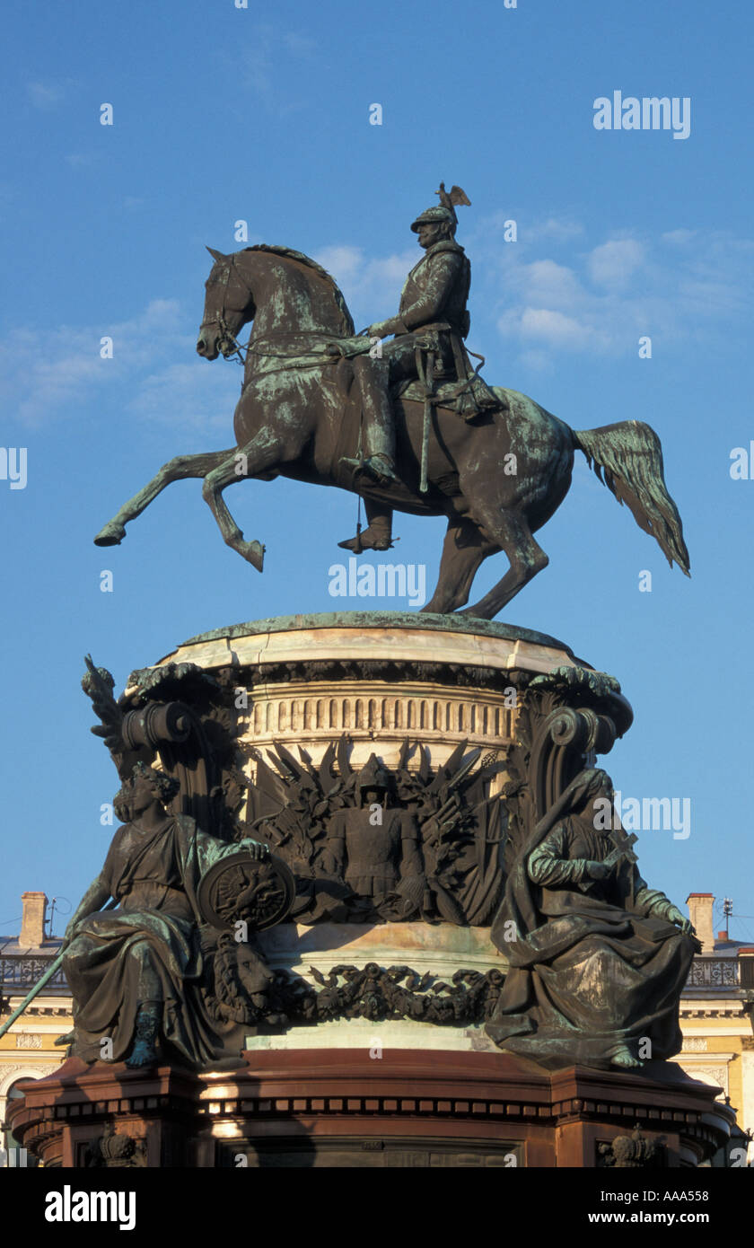 Russia St Petersburg equestrian statue of Tsar Nicholas I Stock Photo ...