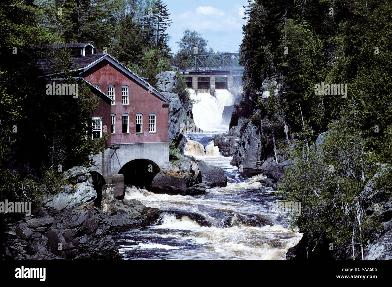 dam and water wheel in St George New Brunswick Canada Stock Photo - Alamy