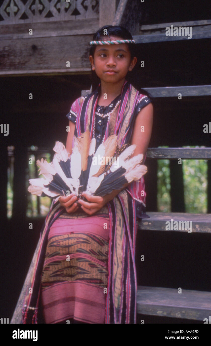 Indonesia Borneo A benuaq dayak village girl Stock Photo - Alamy