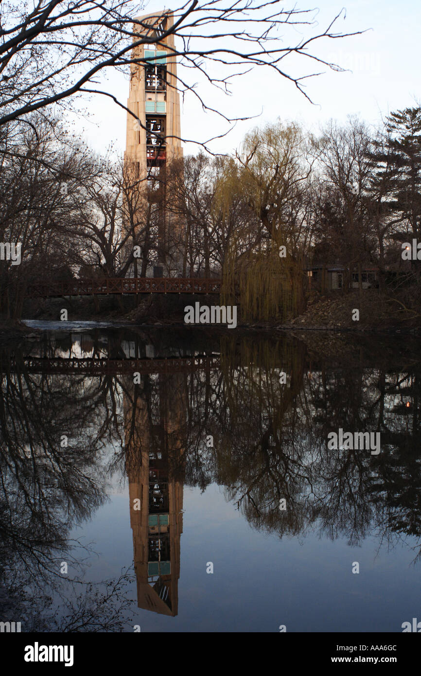 Milenium Carillon reflection in the river Stock Photo - Alamy