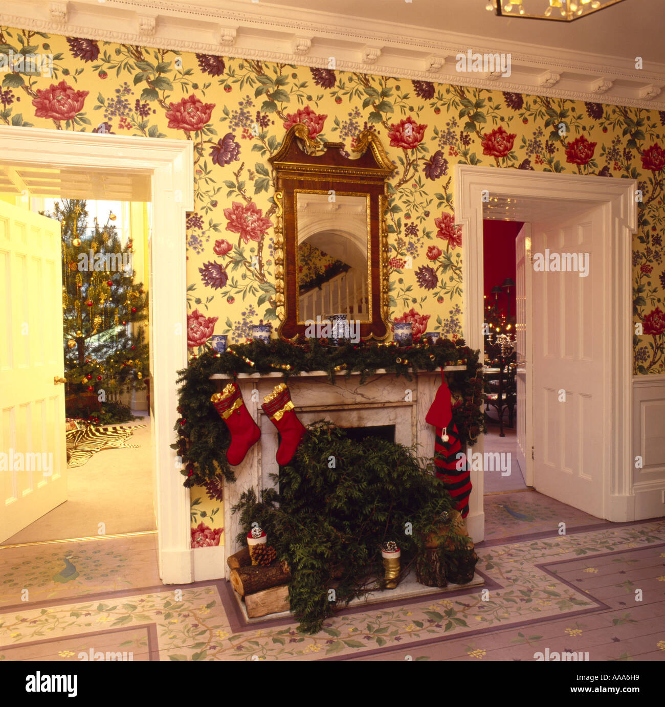 Christmas at Rusland Hall a stately home in Cumbria Stock Photo - Alamy