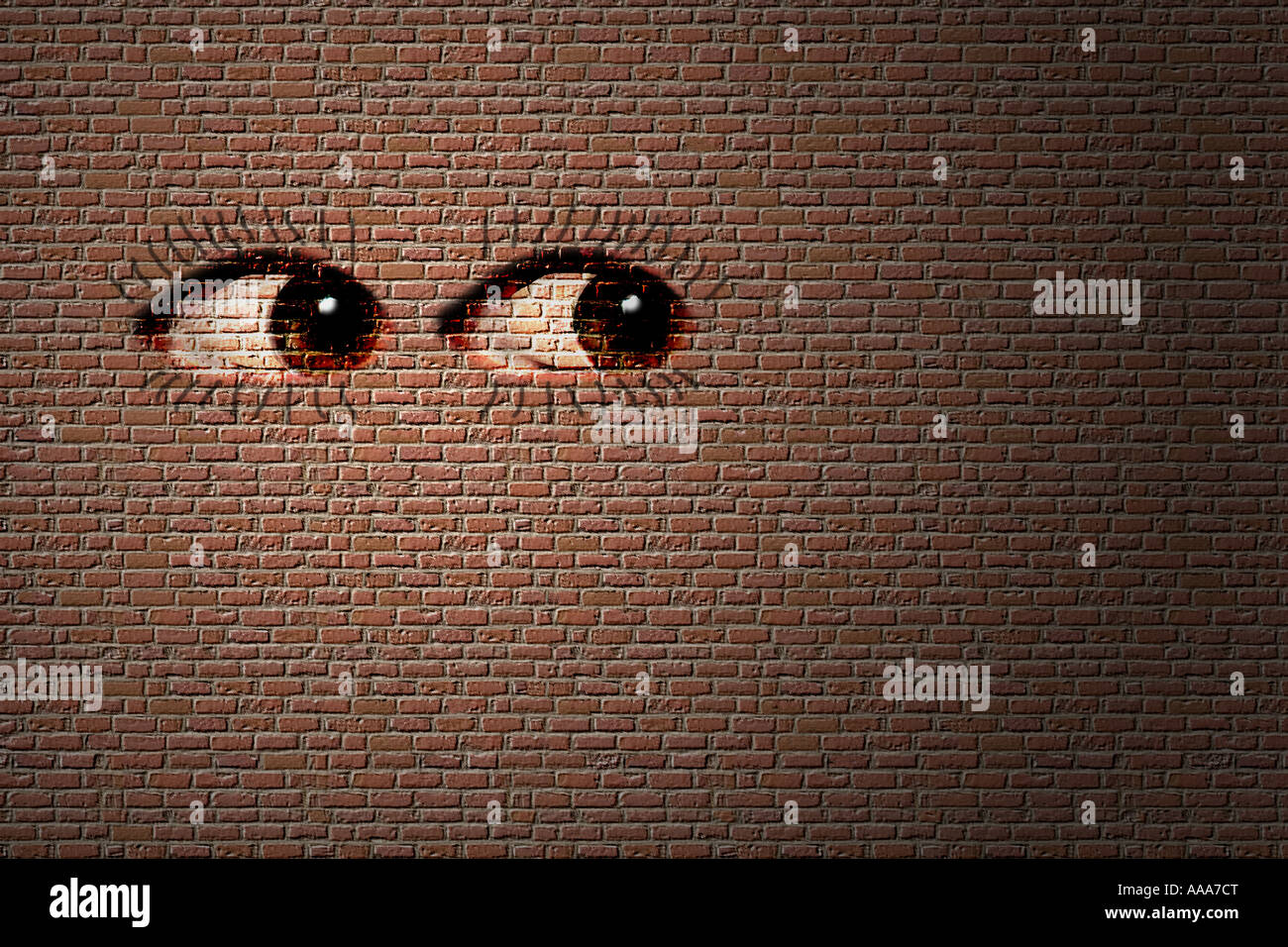 Eye graffiti on a brick wall Stock Photo - Alamy