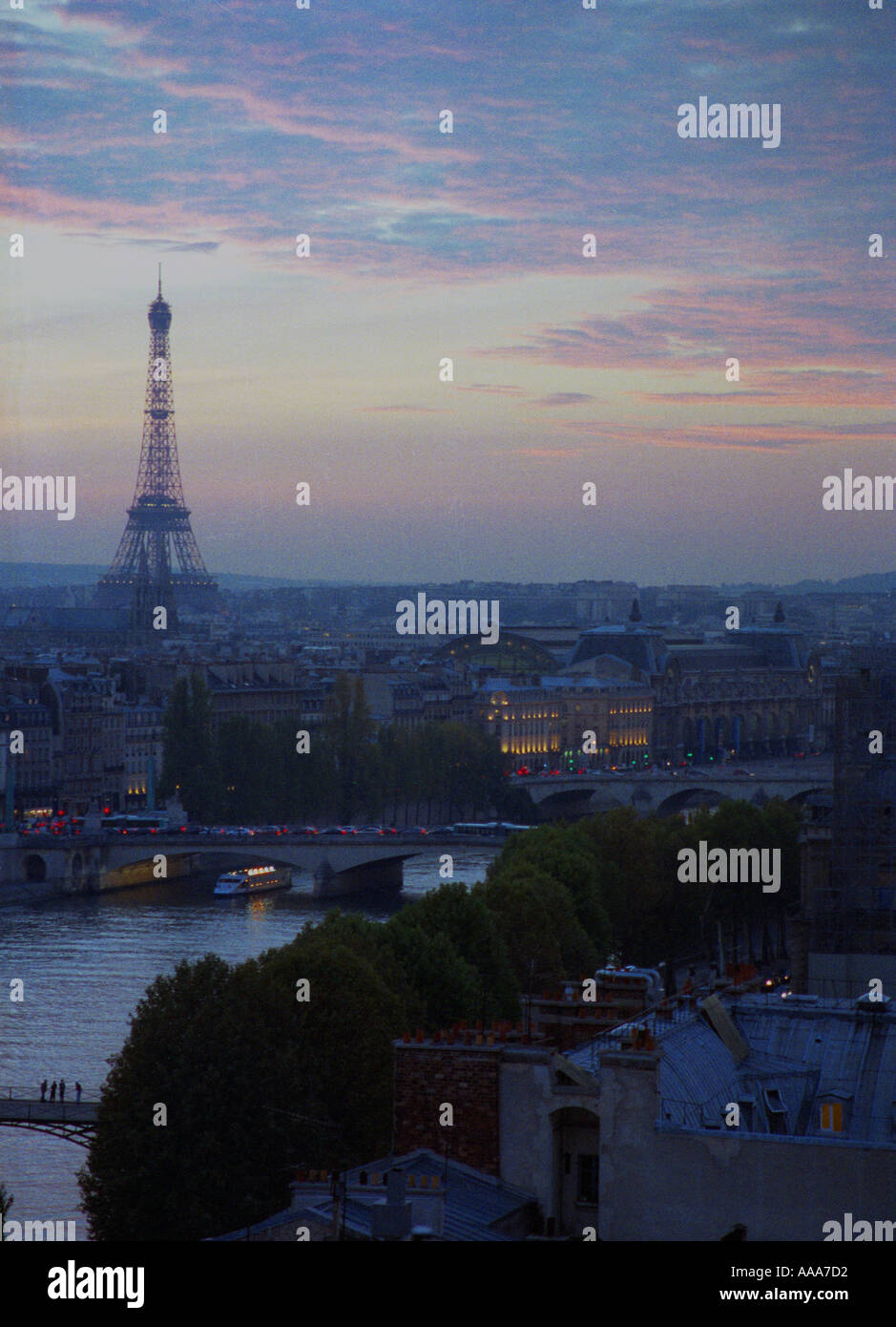 Paris sunset, France Stock Photo - Alamy