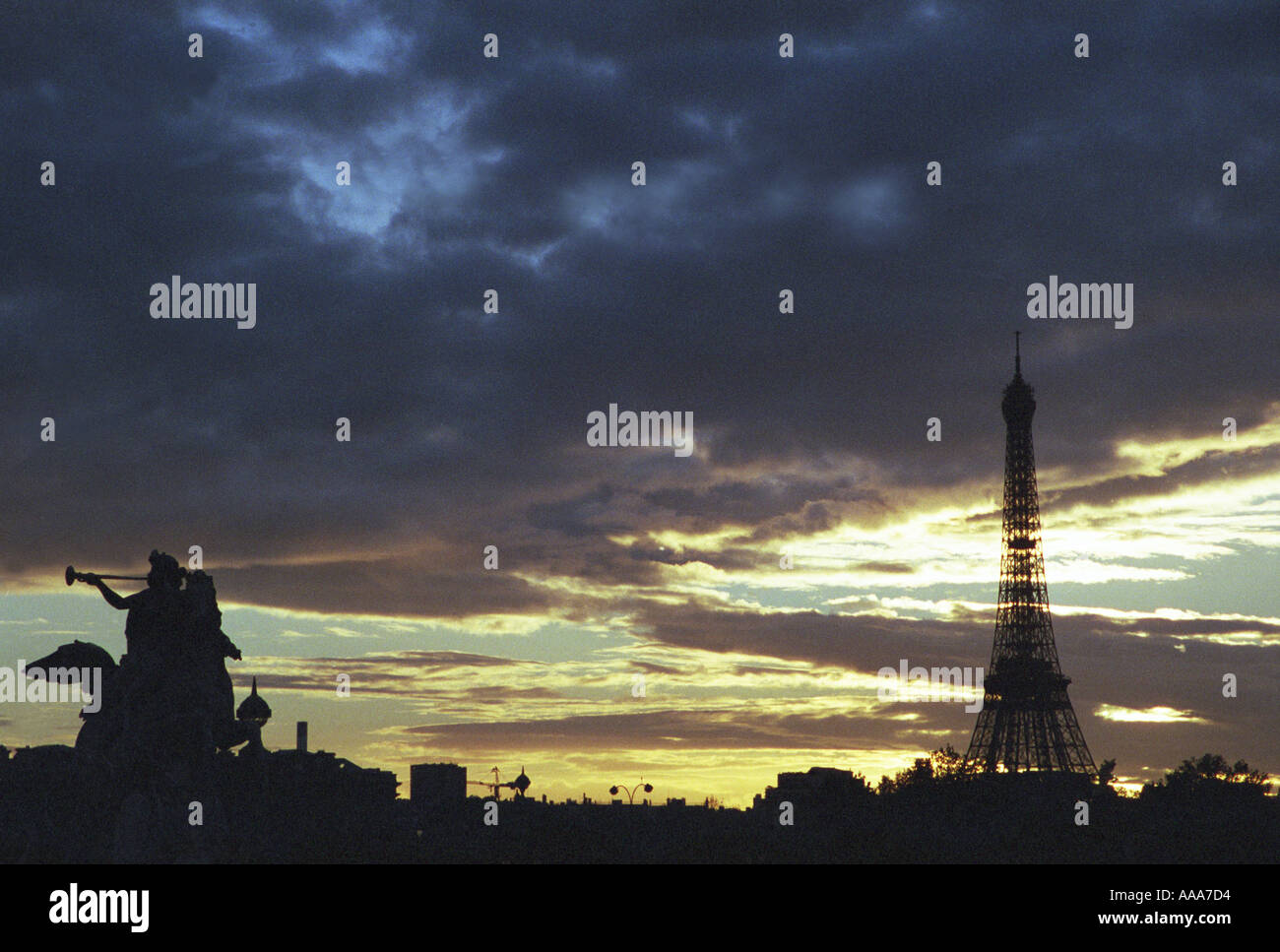 Eiffel tower winter storm hi-res stock photography and images - Alamy
