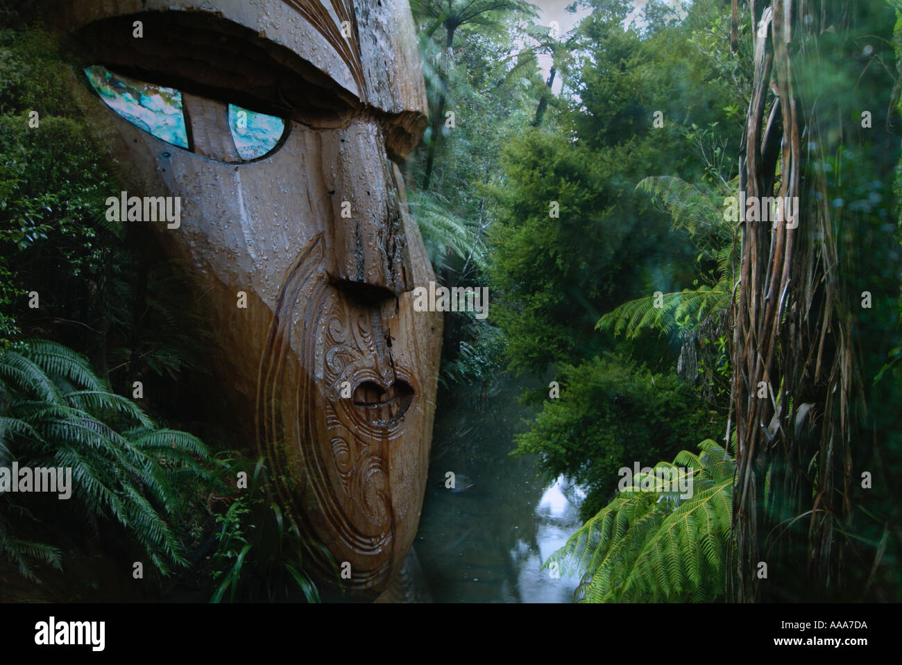 The Pou or carved figure is a guardian to the area and symbolizes the ...