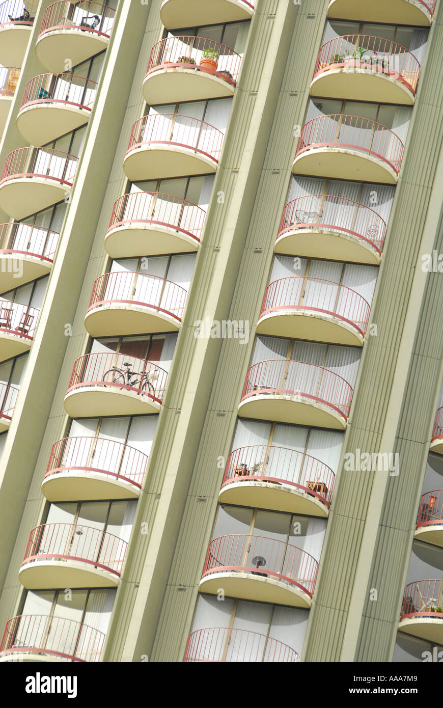 Apartment building balconies Stock Photo - Alamy
