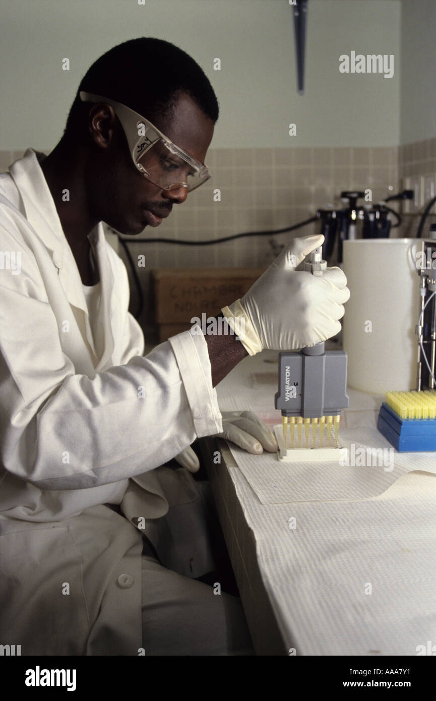Abidjan, Ivory Coast, Cote d'Ivoire, West Africa. Lab Technician ...