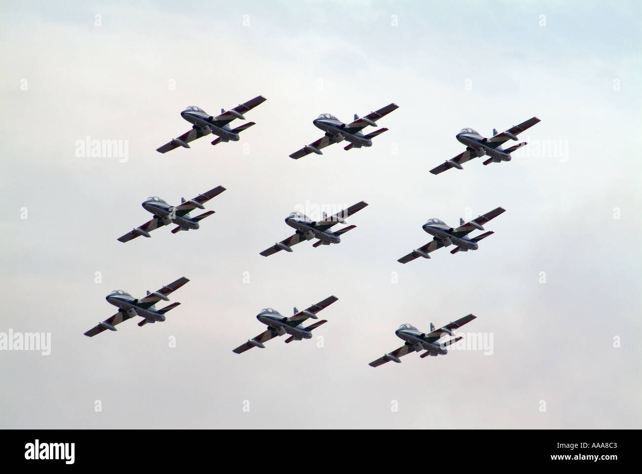 Italian Aerobatic Display Team Il Frecce Tricolori in perfect formation ...