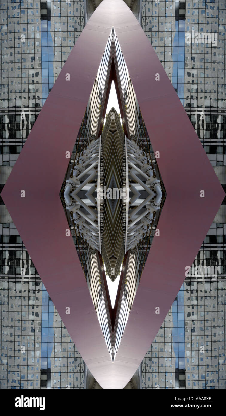 Space disc - collage of photos, La Defense, Paris Stock Photo - Alamy
