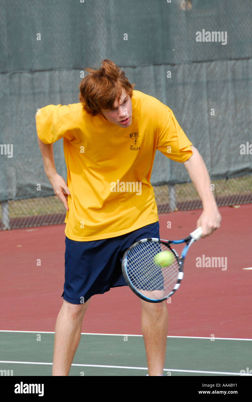 High School Tennis Action Stock Photo - Alamy