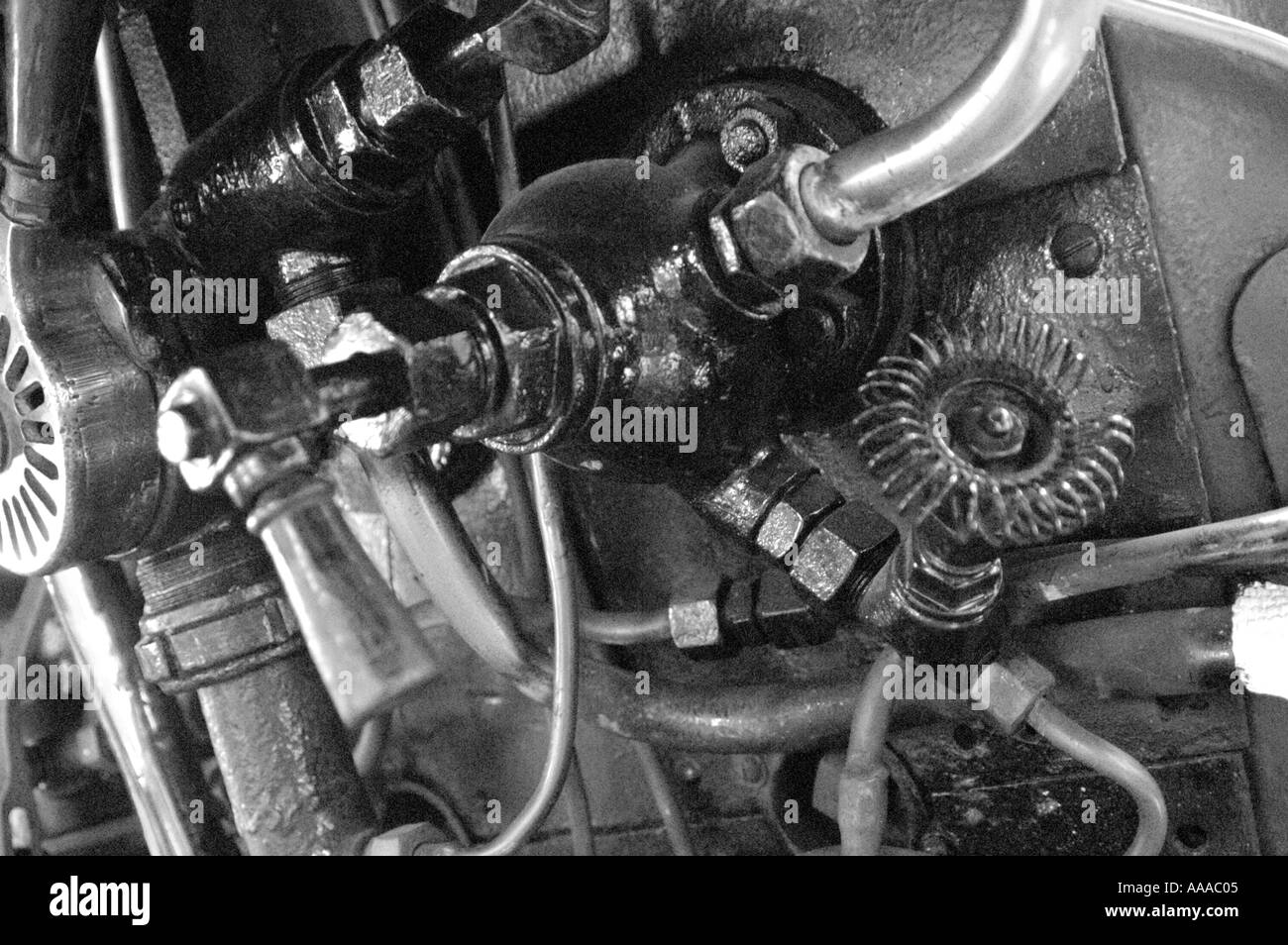 Steam locomotive drivers controls Stock Photo - Alamy