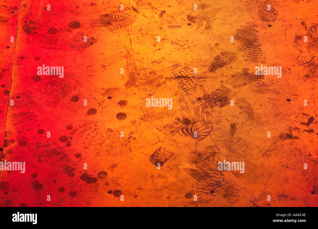footsteps on metal ground surface Stock Photo - Alamy