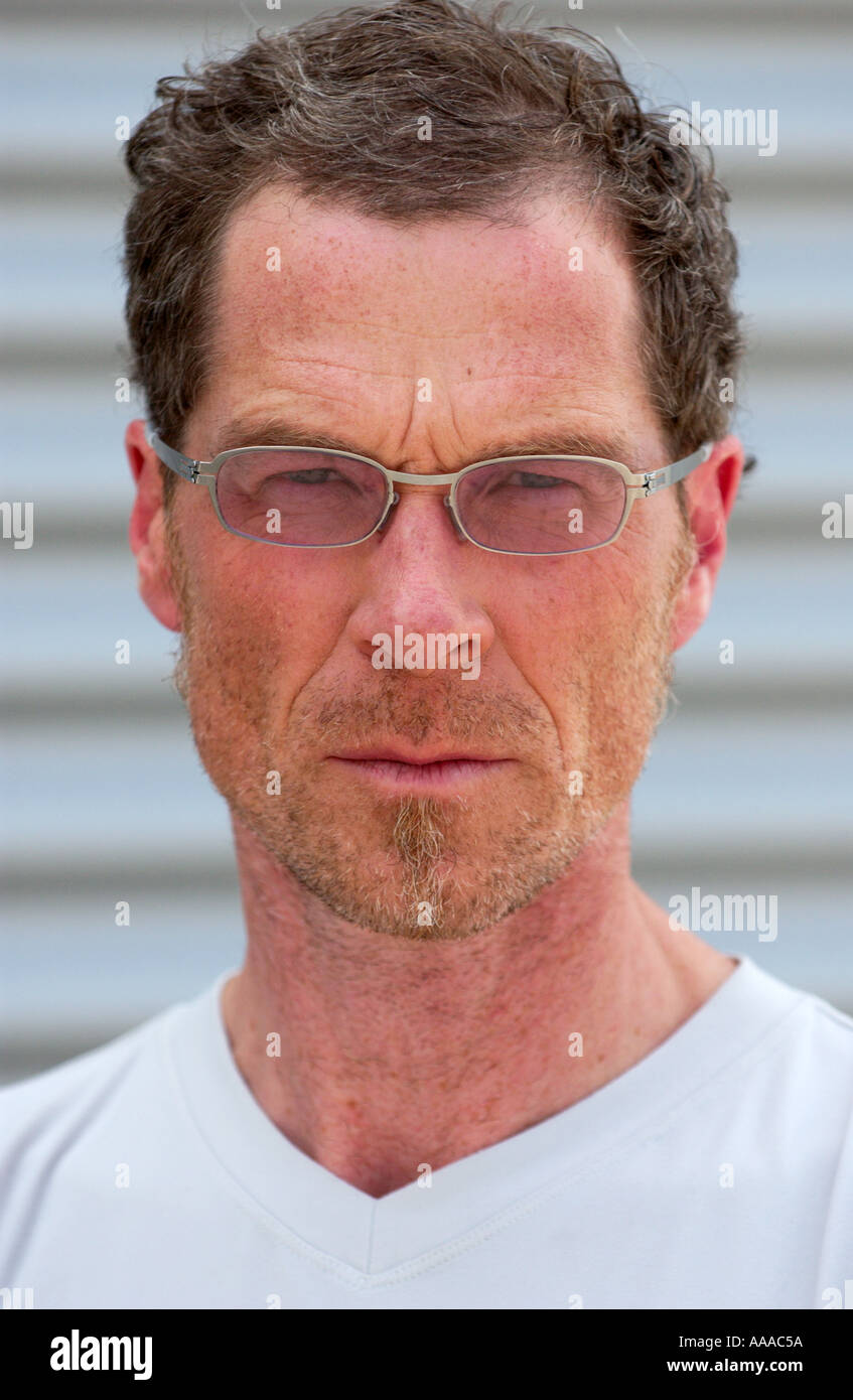 portrait of a middle aged man looking straight on Stock Photo - Alamy