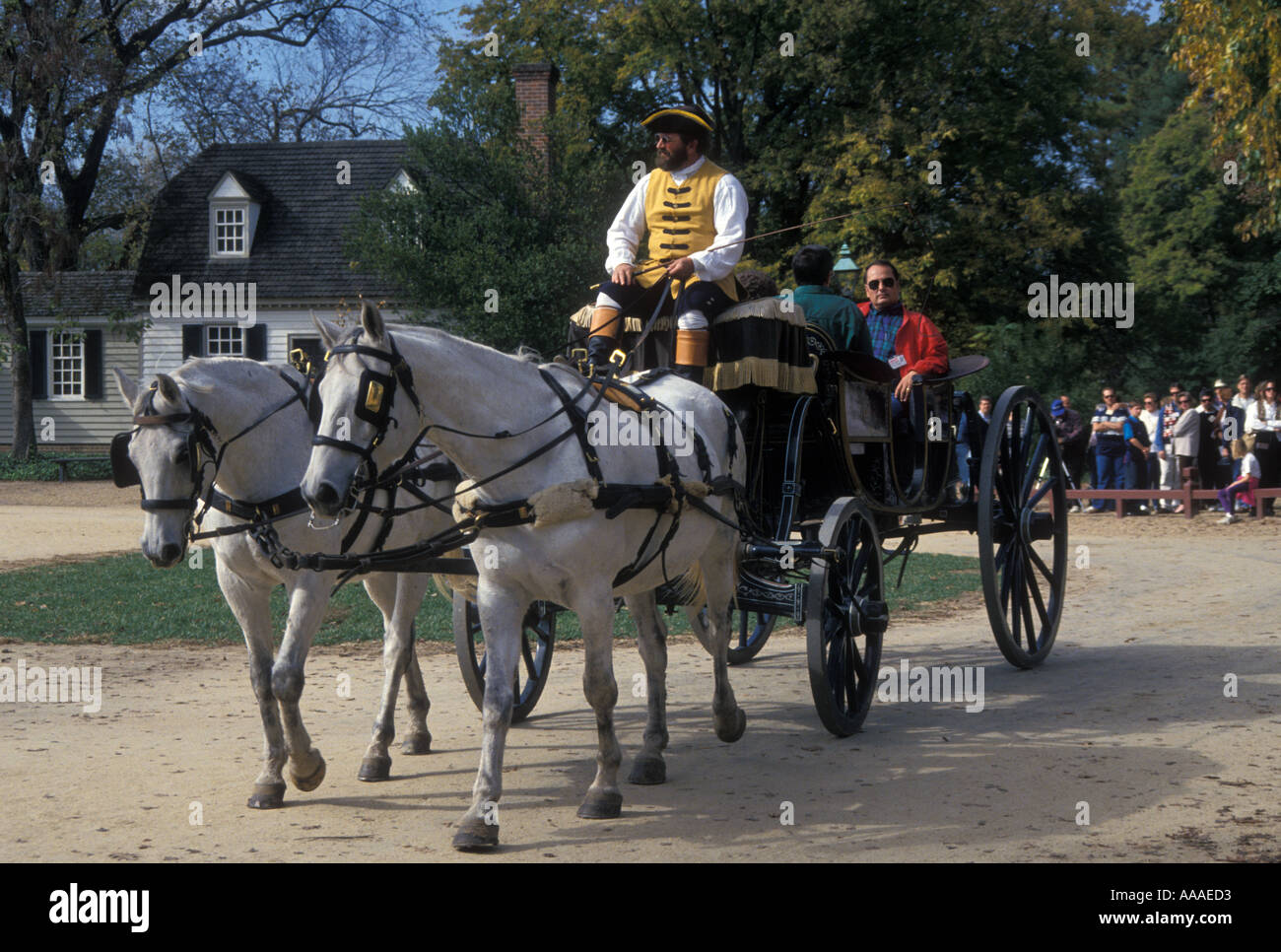 Horse drawn carriage in colonial williamsburg va hi-res stock ...