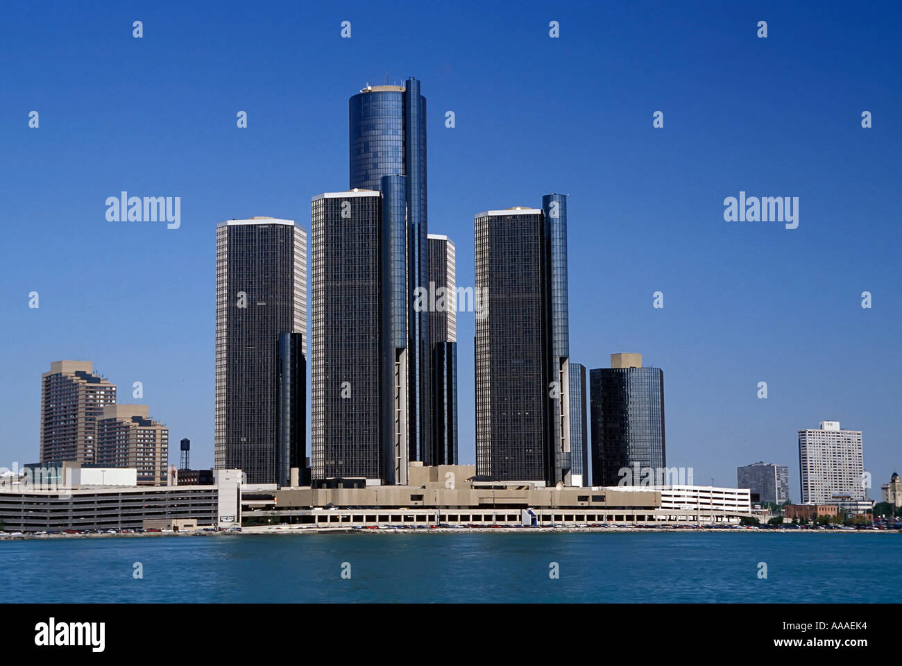 Detroit Michigan skyline Stock Photo - Alamy