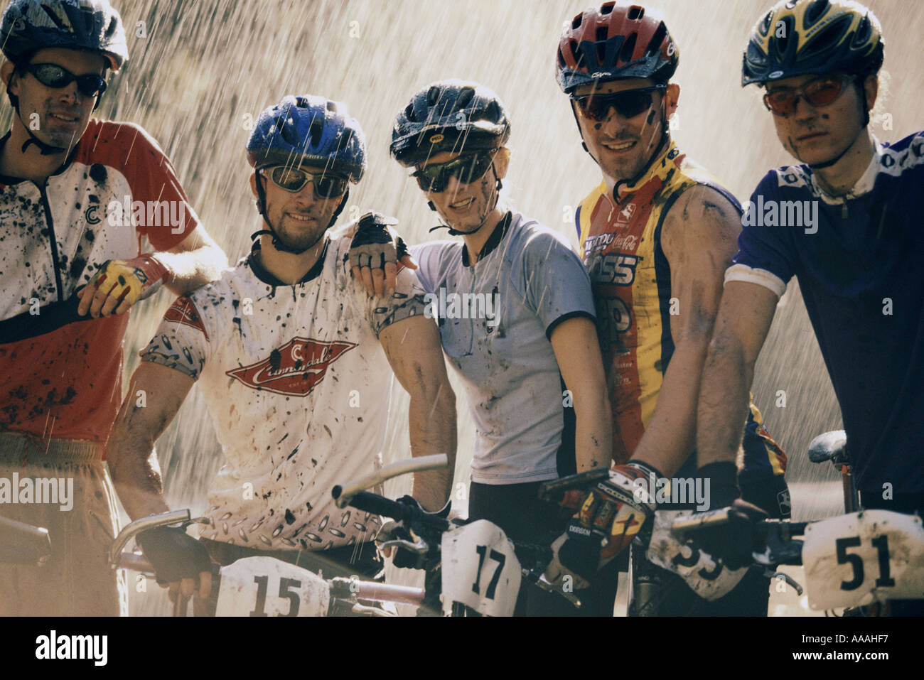 Portrait of a group of cyclists in a race Stock Photo - Alamy