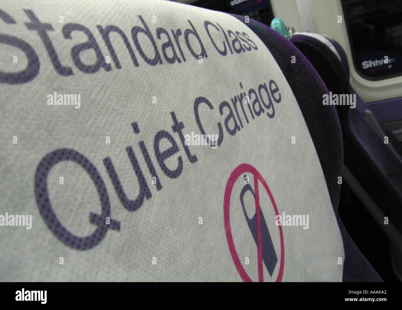 quiet carriage no mobiles allowed Stock Photo - Alamy