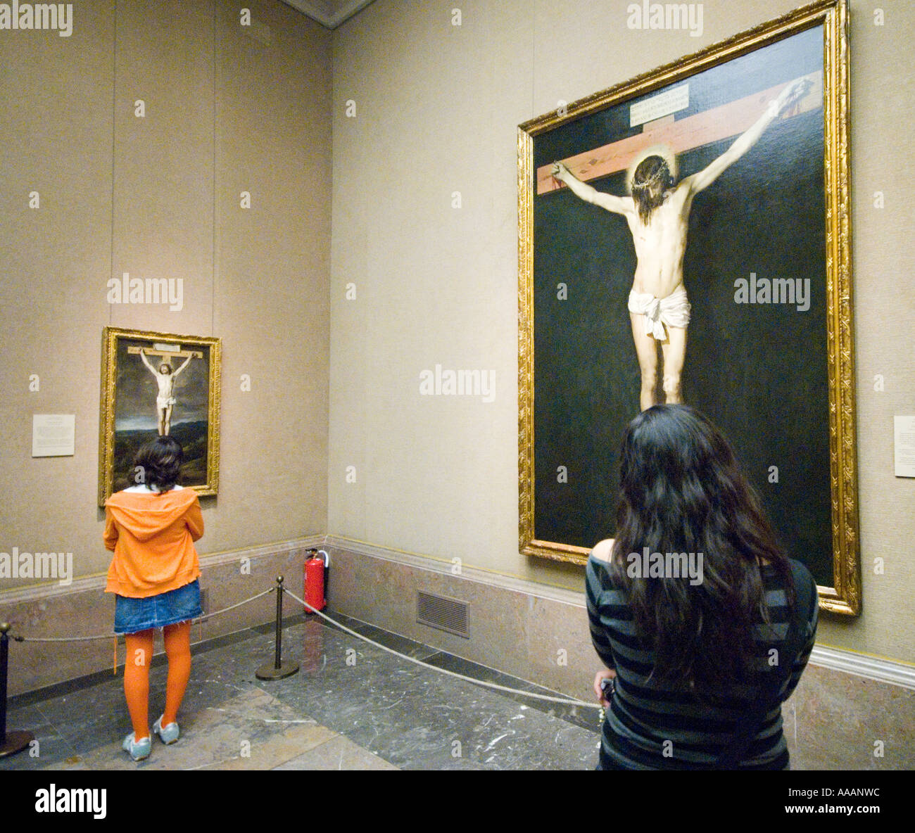 People look at Christ on the cross Velazquez Prado Museum Stock Photo ...